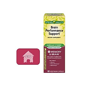 Spring Valley Brain Performance Support, 60 Count + STS Fridge Magnet.