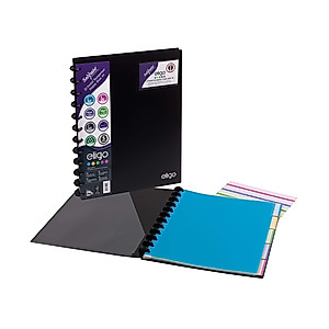 Snopake Eligo A4 ReOrganiser Display Book with Dividers & Index Tabs [Pack of 2] 20 Pockets/40 Sides to View Ref: 15863,Black