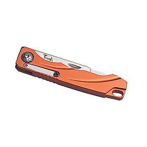 Tungyi Daily Pocket Folding Utility Knife with 10 Replaceable Quick Change Blades, Ultra Compact and Lightweight (Orange)