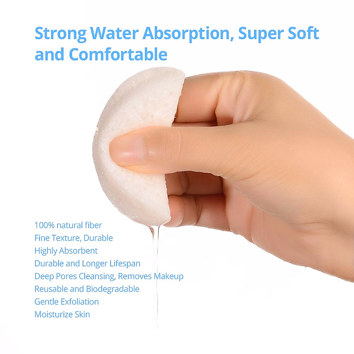 Natural Facial Cleansing Sponges- 20 Count Compressed Facial Sponges Cellulose Reusable Soft Cosmetic Esponjas para Faciales for Professional Makeup Removal, Facials Spa, Exfoliator, Skin Massage