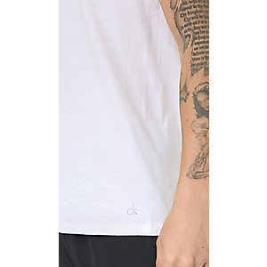 Calvin Klein Men's Cotton Classics Multipack Crew Neck T-Shirts, White (3 Pack), Large