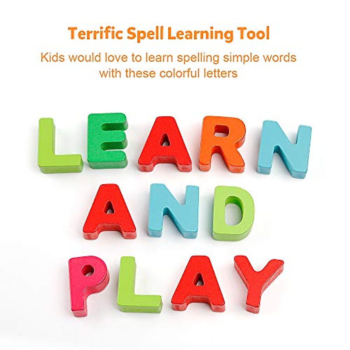 Coogam Wooden Alphabet Puzzle – ABC Letters Sorting Board Blocks Montessori Matching Game Jigsaw Educational Early Learning Toy Gift for Preschool Year Old Kids