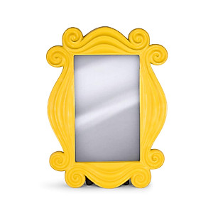 Ukonic Friends TV Show Yellow Peephole Frame Door Mirror | Hanging Mirror For Entryway, Living Room, Bedroom | Authentic Replica Of Friends Door Frame From Monica Geller's Apartment | 15 x 11 Inches