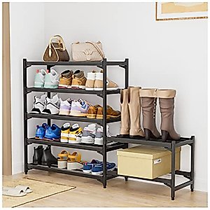 Ceinun Shoe Rack, 5-Tier Shoe Storage Rack Metal Shoe Organize Shelf for 20 Pairs of Shoes, Multi-Functional Shoe Stand for Entryway, Garage, Bedroom, Cloakroom