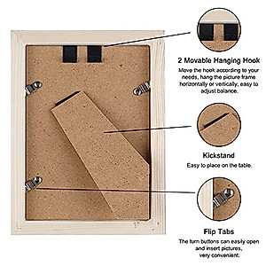 Charein 5x7 Picture Frame Set of 10, Made of solid wood for Tabletop and Wall Mounting Display, Classic Photo Frame for Home Office Wall Gallery Decor, Display for Wall Artwork, photographs, White