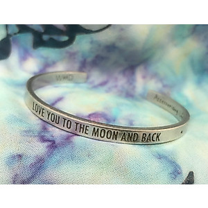Quotable Cuffs Love You to the Moon and Back - Gift for Mom or Wife, or for Daughter or Best Friend by Whitney Howard Designs