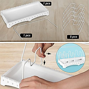 Midyb Pot and Pan Organizers Rack, Pots Lids Storage Holder with 5 Adjustable Compartments & 1 Long Compartment, Pot Rack Organizer for Kitchen Cabinet