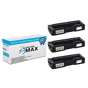 SuppliesMAX Compatible Replacement for Ricoh M-C250FW/M-C250FWB/P-C301W Black Toner Cartridge (3/PK-6900 Page Yield) (Type M-C250H) (408340_3PK)