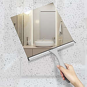 AmazerBath Squeegee for Shower Glass Door, Shower Squeegee for Glass Doors - All-Purpose Squeegee with Hook for Shower Doors, Windows, Mirrors, Tiles and Car Glass, 10 Inches