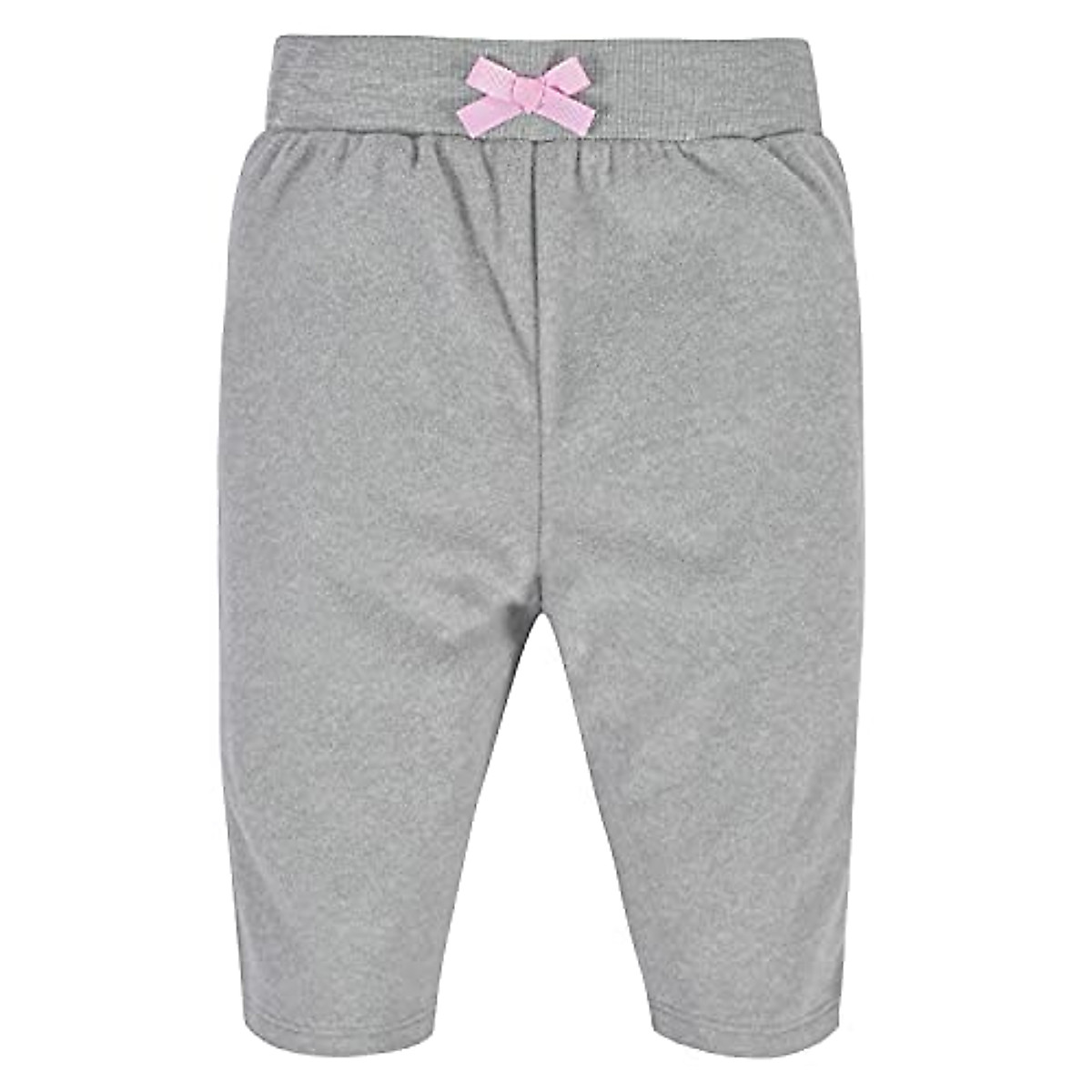 Gerber Baby Girls' 4-Pack Microfleece Pants, Pink/Gray/Black, Newborn