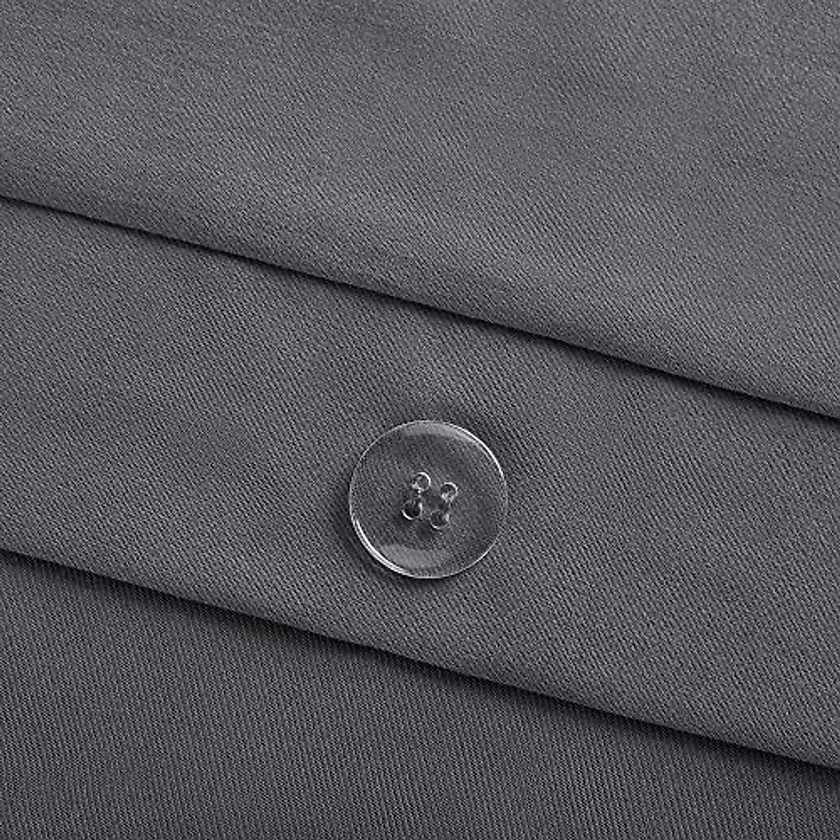 SERTA Simply Clean Ultra Soft Hypoallergenic Stain Resistant 3 Piece Solid Duvet Cover Set, Grey, Full/Queen