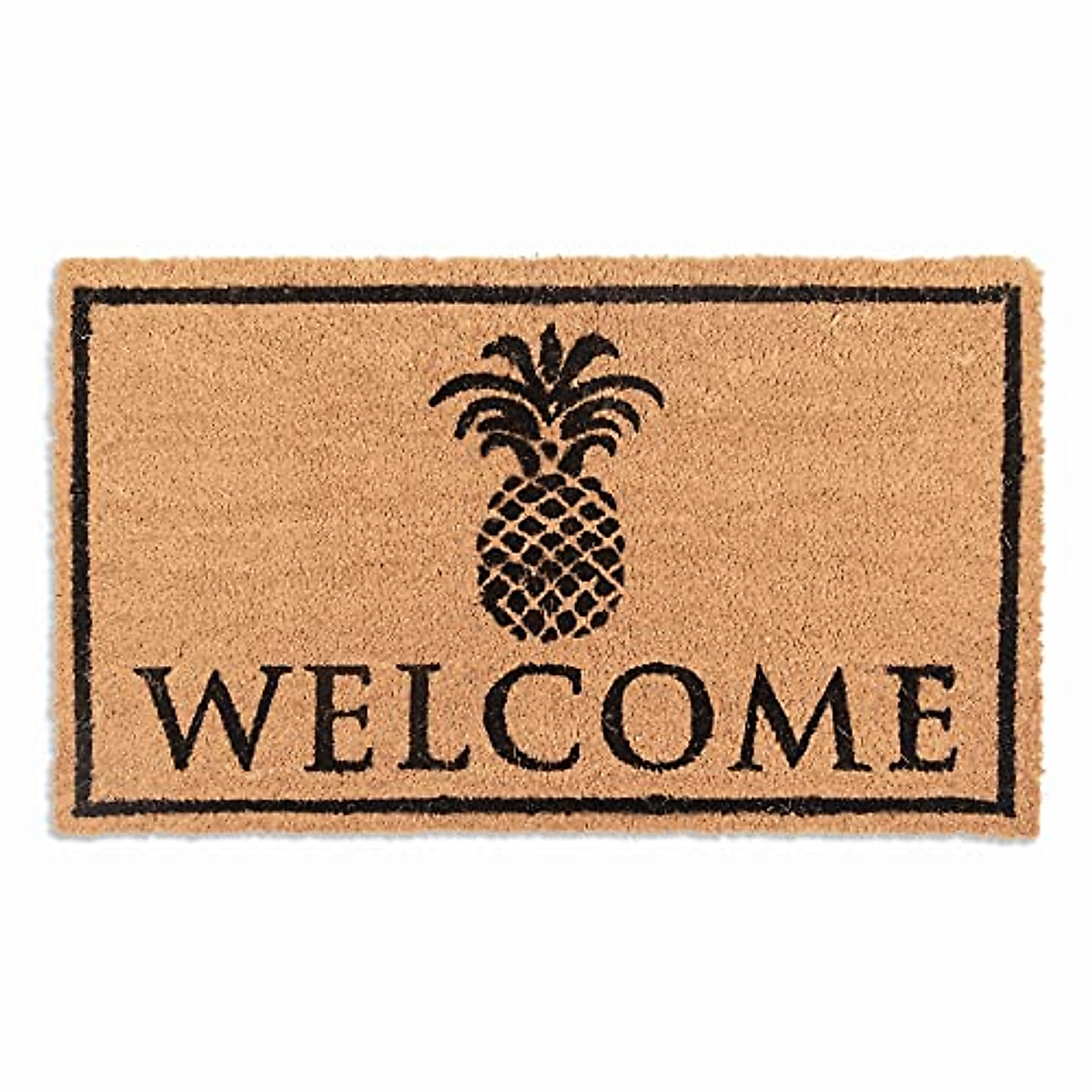 Avera Products | Classic Pineapple Welcome Mat, Natural Coir Fiber Doormat, Anti-Slip Mat Backing