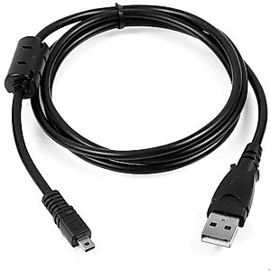Adhiper Replacement USB Cable Camera Transfer Data Sync Charging Cord 8Pin Compatible with Sony Cybershot DSCH200 DSCH300 DSCW370 DSCW800 DSC-H200 DSC-H300 DSC-W370 DSC-W800 DSC-W830 (1m/Black)