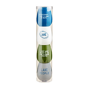 Mud Pie Lake Silicone Cup Set, 16 oz, BLUE