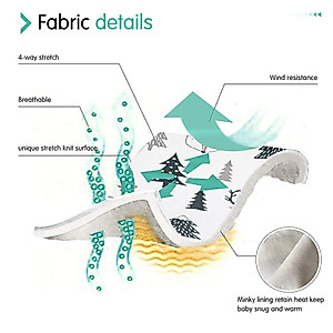 Stretchy Baby Car Seat Covers for Boys Girls, Infant Car Canopy for Spring Autumn Winter, Snug Warm Breathable, Zipped Window,Universal Fit,Forest Fox