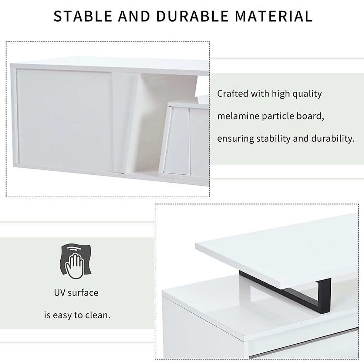 Modern Extendable TV Stand for 55/65/70/80/100 Inches TV,Minimalist Entertainment Center TV Cabinet with 2 Drawers and 1 Cabinet,Media Console Television Stands Credenza for Living Room,Bedroom,White