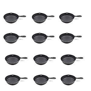 HAWOK Dia.3.9 inch Pre seasoned Cast Iron Mini Skillet set of 12……