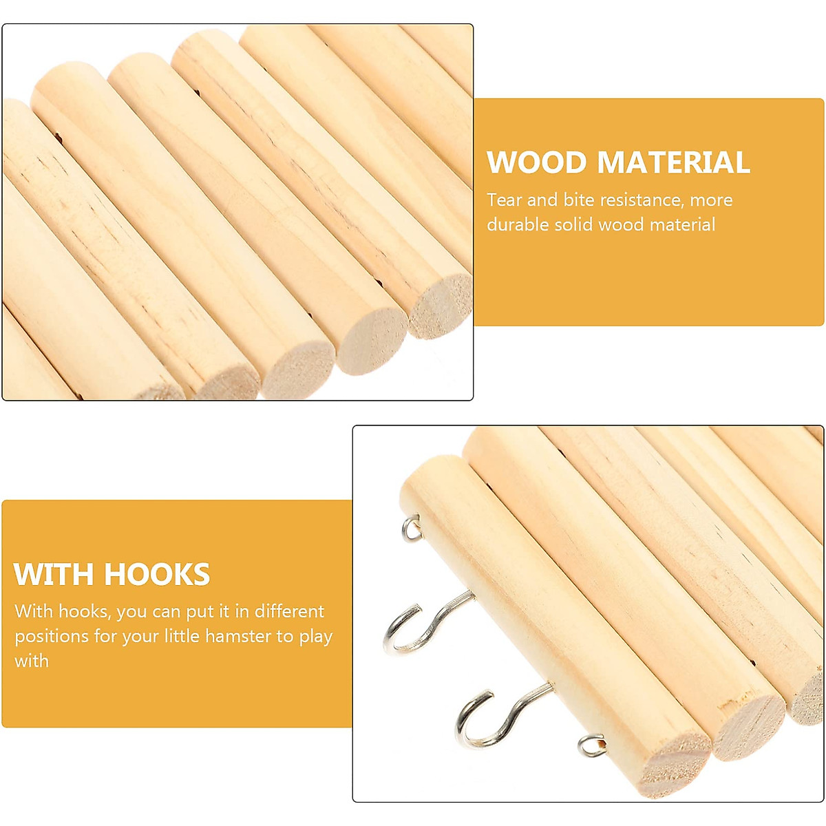 POPETPOP Guinea Pig Cages Hamster Wooden Ladder Hamster Climbing Toy Bendable with Hooks for Guinea Pig Small Pet Reptile Rat Gerbil Chinchilla Chipmunk Hedgehog Guinea Pig Hideout