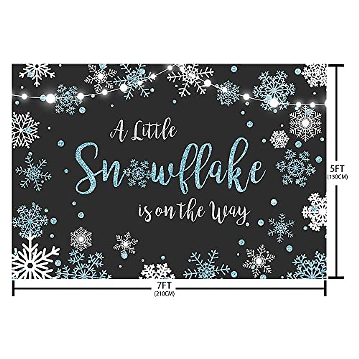 AIBIIN 7x5ft Snowflake Baby Shower Backdrop Winter Blue and Silver Snowflake Baby Shower Party Decorations Wonderland Snow Diamond Glitter Christmas Xmas Banner Photography Background Photo Props