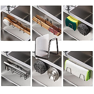 3pcs Kitchen Sink Sponge Holder Drain Rack ,Accessories Stainless Steel Waterproof Sponge Frame