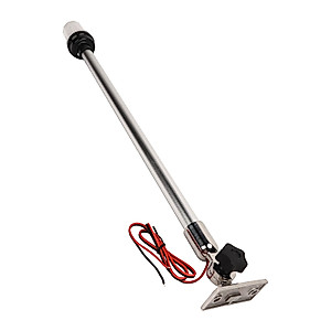 Boat Stern Light, 360 Degrees All Around Fold Down Pole Light, 3NM Visibility LED Navigation Light with 316 Stainless Steel Base for Marine, Fishing Boat, Yacht, Pontoon (22 inch)