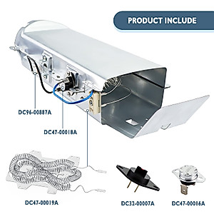 【Upgraded】DC97-14486A Samsung Dryer Heating Element DC97-14486D for Samsung DV40J3000EW/A2 DV42H5000EW/A3 DV45H7000EW/A2 DVE50M7450W/A3 DV42H5200EW/A3 DV48H7400EW/A2