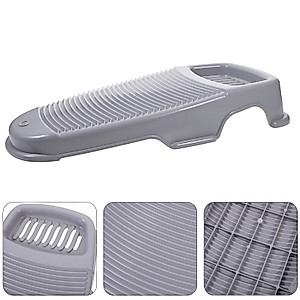 Housoutil Anti- Slip Washboard plastic washboard, non slip wash board for hand washing cloths, hand washing board hand washing clothes tool for small clothing underwear (s, grey) Small Wash Basin