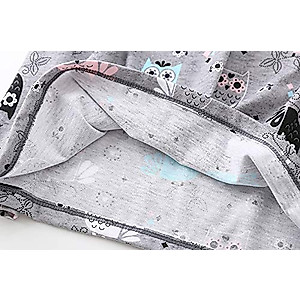 PNAEONG Women Pajama Set Sleepwear Tops with Capri Pants Casual and Fun Prints Pajama Sets SY215-Gray Owl-M