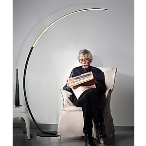 Dimmable Arc Floor Lamp with Remote Control, 67'' Black Modern LED Standing Lamps Tall Lamp, Arched Floor Lamp for Living Room, 3 Color Temperatures, Reading Floor Lamps for Bedroom Office Home