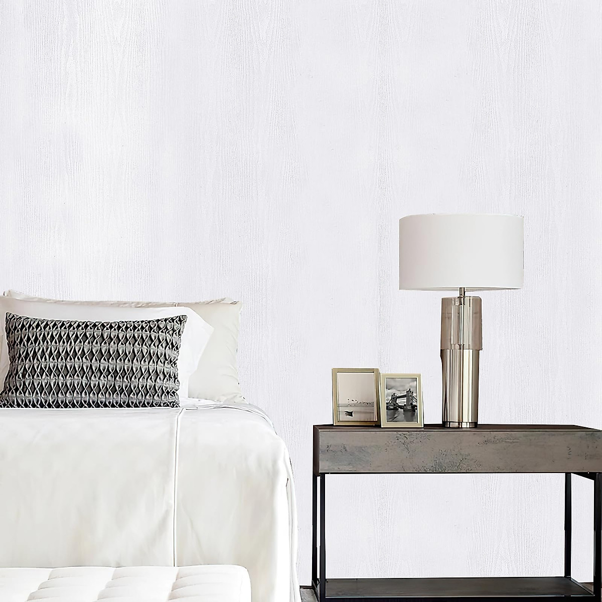 Arthome 11x100 inch White Wood Contact Paper, Self Adhesive Wallpaper Waterproof Gloss PVC Vinyl, Oil Proof,White Wood Vinyl Paper for Furniture Cover Surface,Countertop,Kitchen,Shelf Liner