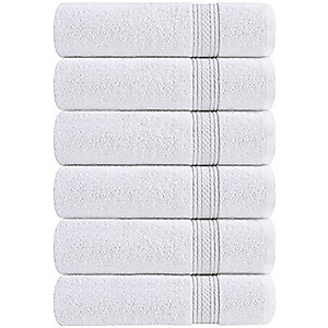 Utopia Towels 12 Bundle Pack - Bath Towel Set (6-Pack) and Hand Towels (6-Pack)-100% Ring-Spun Cotton-Highly Absorbent–Soft & Luxuriou-White