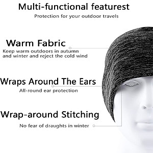CHOWMI Winter Skull Cap Hat Thermal Stretchable Cycling Cap Polar Fleece Beanies Head Warmer for Men Women (Hemp Black)…