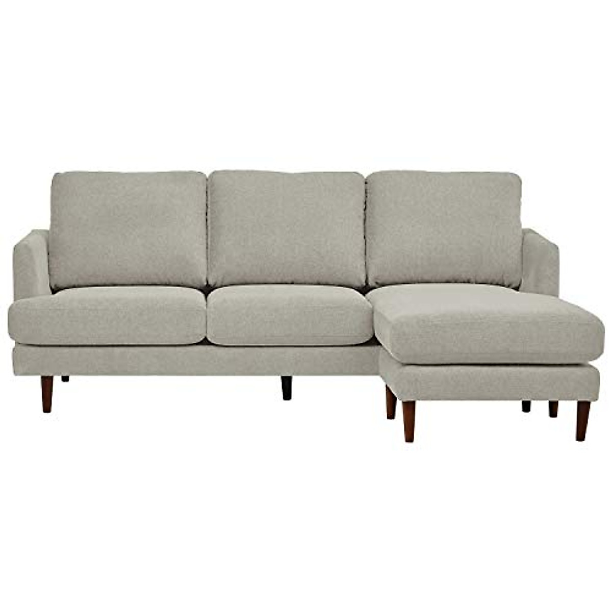 Amazon Brand – Rivet Goodwin Modern Reversible Sectional Sofa Couch, 88.6"W, Light Grey