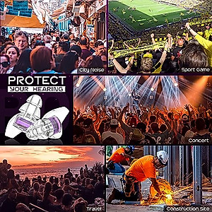 2 Pairs High Fidelity Concert Ear Plugs, Reusable Ear Plugs for Noise Reduction - Hearing Protection Earplugs Silicone Ear Plugs for Concert Music Festivals Nightclub and Raves Party, 23dB