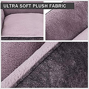 Coohom Rectangle Washable Dog Bed,Warming Comfortable Square Pet Bed Simple Design Style,Durable Dog Crate Bed for Medium Large Dogs (30 INCH, Black)