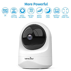 wansview Baby Monitor Camera, 1080PHD Wireless Security Camera for Home, WiFi Pet Camera for Dog and Cat, 2 Way Audio, Night Vision, Works with Alexa Q6-W