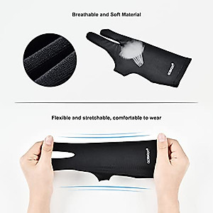 aceyoon [Upgrade] 2Pack Drawing Glove, Two-Finger Artist Gloves for Digital Graphic Tablet, Elastic Painting Gloves for Right/Left Hand Artists, for Paper Sketching, iPad, Painting
