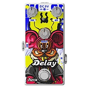 AZOR Digital Delay Guitar Effect Pedal Mouse Vintage Unique Tones Delay Pedal for Electric Guitar AP508