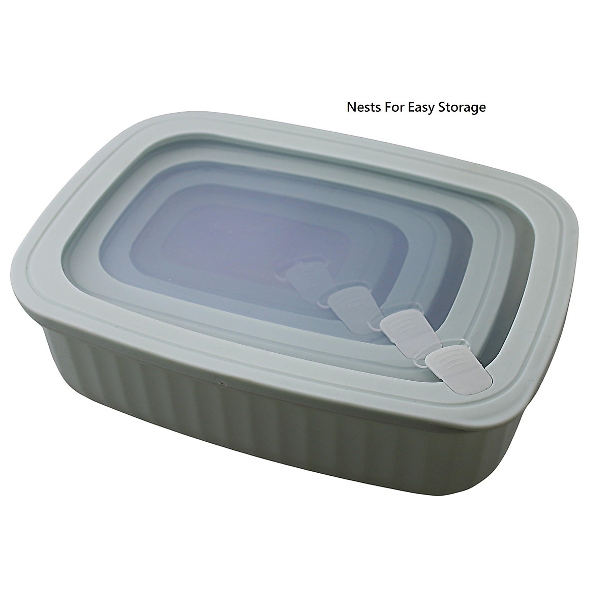 Set of 4 BPA Free Food Storage Containers with Vented Lids Assorted Sizes, Microwave & Freezer Safe, Leftovers, Meal Prep, Fridge Organization Dry Grains Storage by Dependable Industries Inc. (Green)