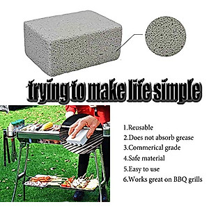 Kelfuoya Elaziy Grill Griddle Cleaning Brick Block Ecological Grill Cleaning Brick De-Scaling Cleaning Stone for Removing Stains BBQ(4 Pack)…