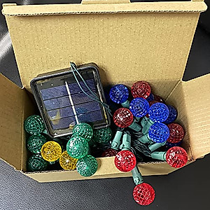 BeHiller Raspberry Solar Christmas Lights Outdoor, 50LED Globe String Lights with Tree Christmas Decotations,Twinkle Fairy Garden Solar Decorative Lights for Xmas Tree, Wedding, Party