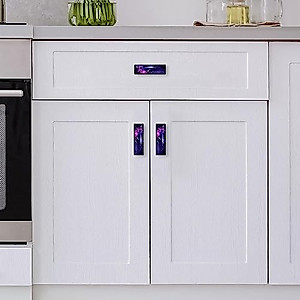 4 Pack 3.6In Double Holes Handles Pulls, Universe Starry Sky Print Decorative Kitchen Cabinet Dresser Drawer Closet Cupboard Door Handles Pulls for Home Bedroom Bathroom