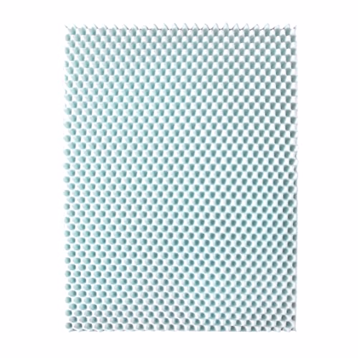 Best Price Mattress 4 Inch Egg Crate Memory Foam Mattress Topper with Cooling Gel Infusion, CertiPUR-US Certified, Short Queen Light Blue