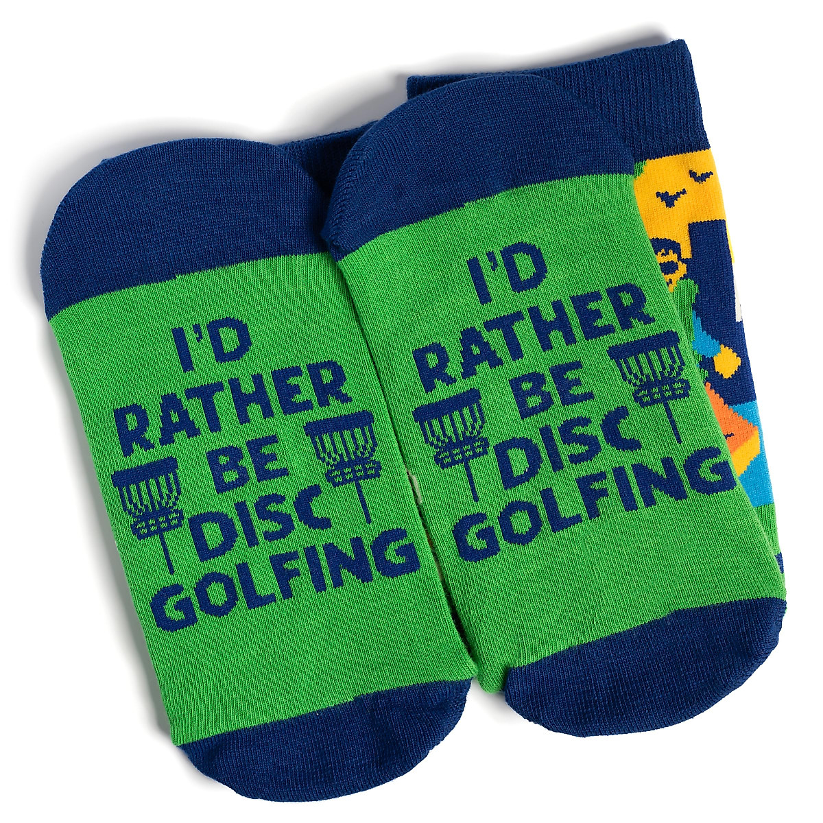 I'd Rather Be - Funny Socks For Men & Women - Gifts For Golfing, Hunting, Camping, Hiking, Skiing, Reading, Sports and more (US, Alpha, One Size, Regular, Regular, Playing Disc Golf)
