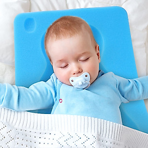 KECUCO Baby Bath Cushion, Baby Bath Sponge for Bathing Infant Bath Mat Newborn Bath Baby Essentials - Excellent Foam Odor Free (Blue)