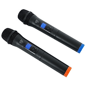 Rockville RWM132V VHF Wireless Dual Handheld Microphone System/High Sensitivity, Black
