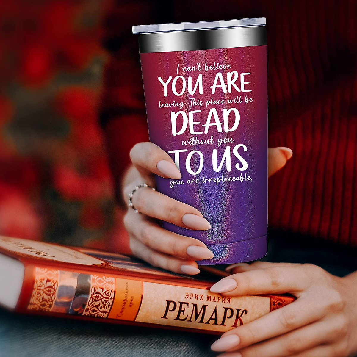 Fufandi Going Away Gift for Coworker - Coworker Leaving Gifts for Women - Farewell Gifts for Coworkers - New Job, Goodbye, Good Luck Gifts for Coworkers, Colleague, Boss - Tumbler Cup