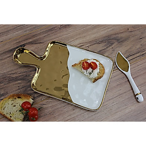 Pampa Bay Get Gifty White and Gold Porcelain Serving Tray