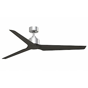 TriAire Custom - 3 Blade Ceiling Fan-15.92 Inches Tall and 64 Inches Wide-Silver Finish-Dark Walnut Blade Color