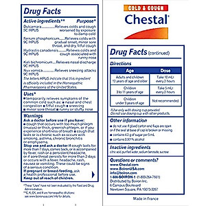 Boiron Chestal Adult Cold and Cough Syrup for Nasal and Chest Congestion, Runny Nose, and Sore Throat Relief - 6.7 Fl oz